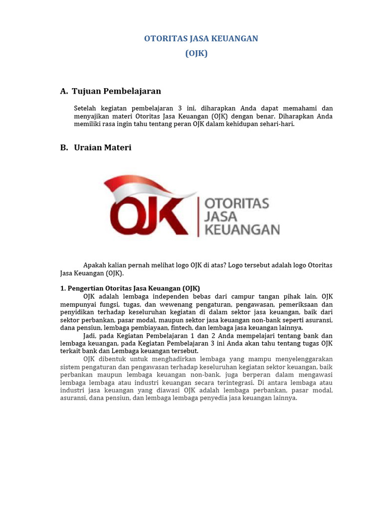 Otoritas Jasa Keuangan | PDF