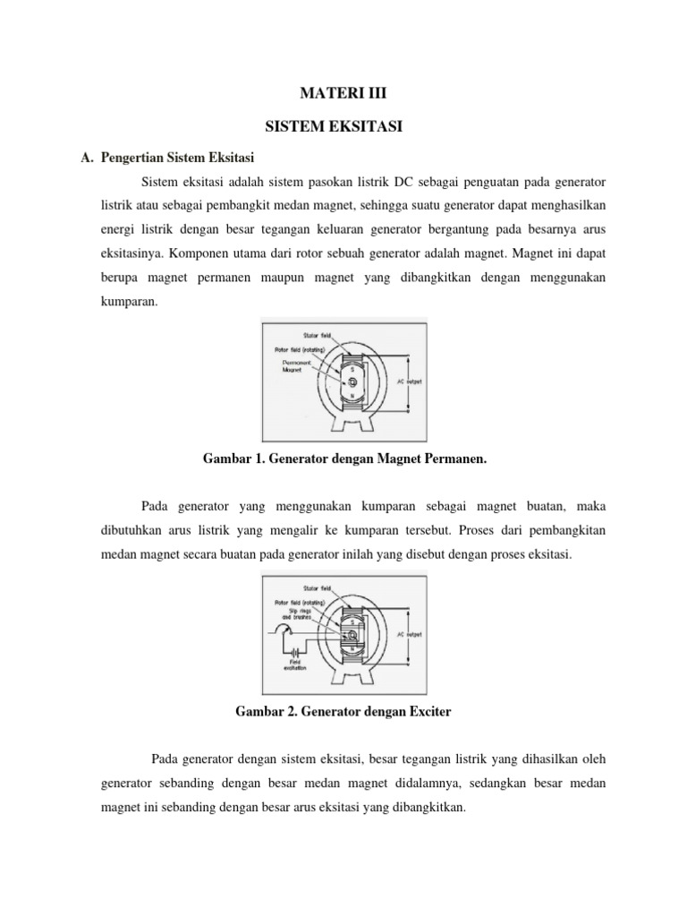 Materi III Sistem Eksitasi | PDF