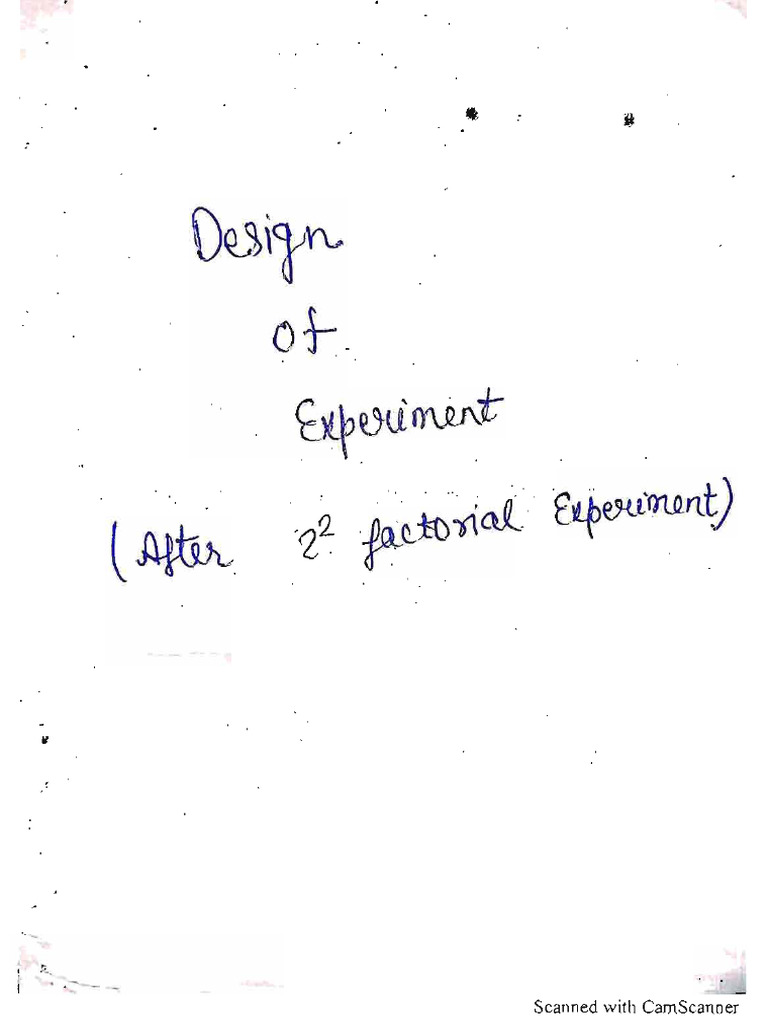 DoE MSC Hand Written Note | PDF