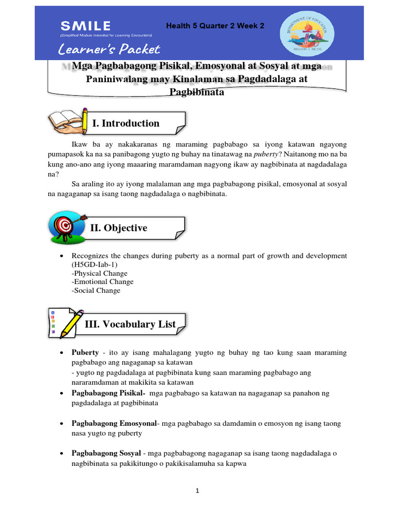 MAPEH 5 Health Q2 M1 Week 1 | PDF