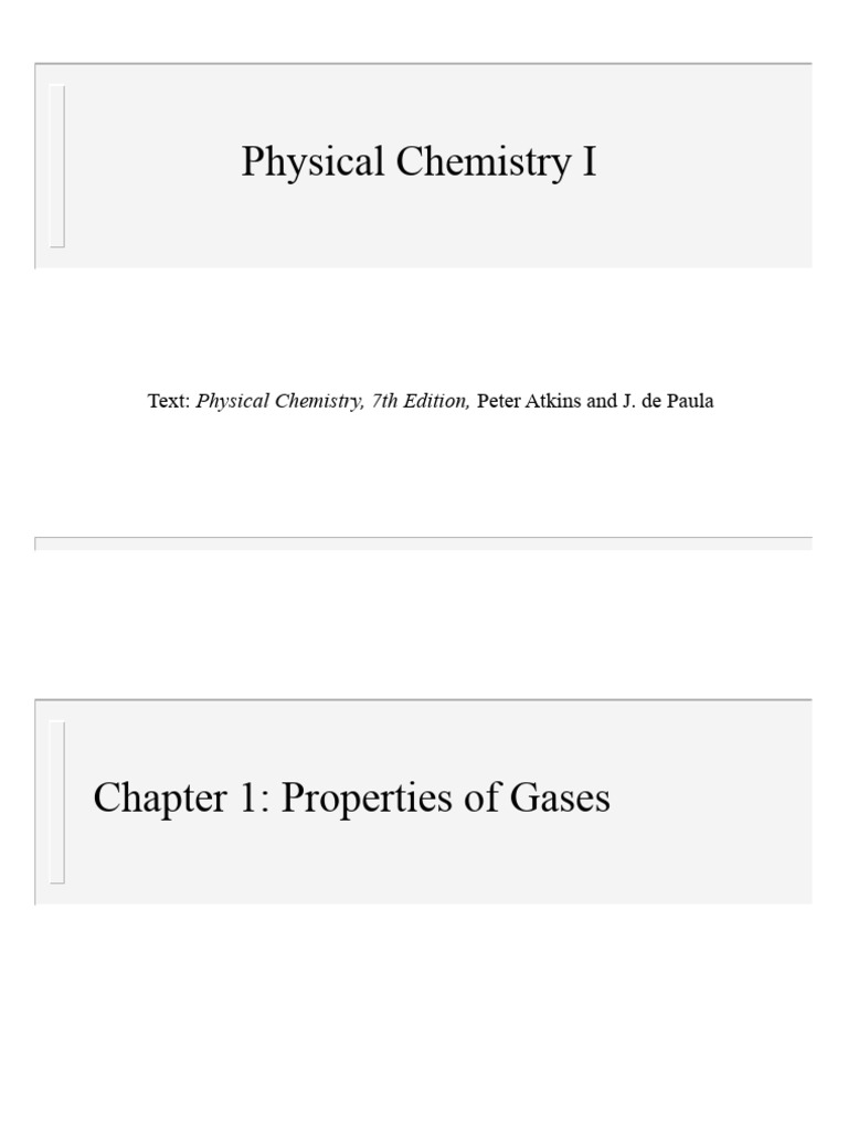 Properties of Gases in Physical Chemistry | PDF | Gases | Heat