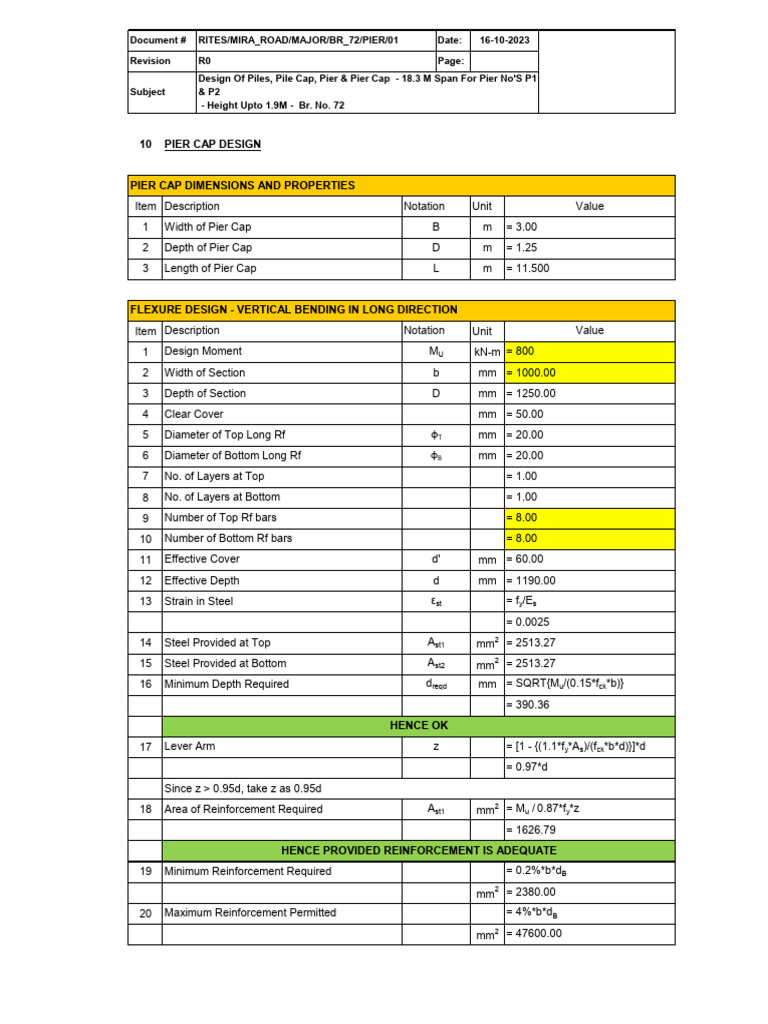 Pier Cap Design | PDF | Deep Foundation | Civil Engineering