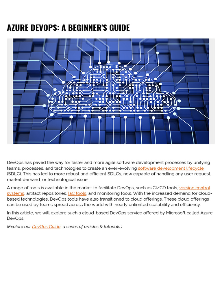 Azure Devops A Beginners Guide Pdf Cloud Computing Microsoft Azure