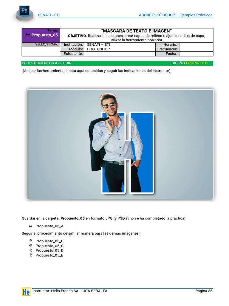 Adobe Photoshop - Guía - 16 - Eti - Senati - Instructor - Helio | PDF