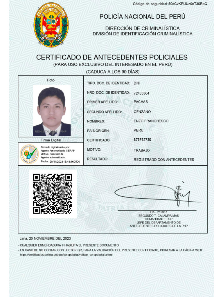 Antecedentes Policiales-72435304 | PDF