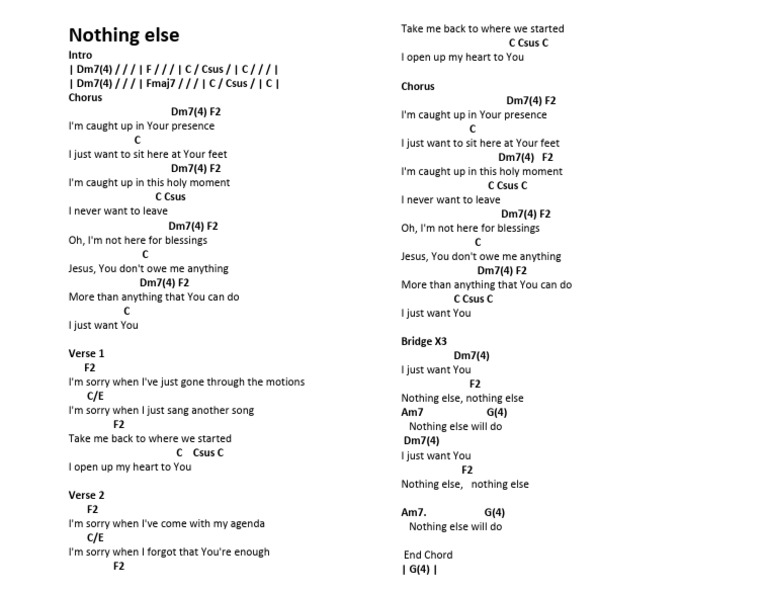 Nothing Else | PDF | Song Structure | Musical Forms