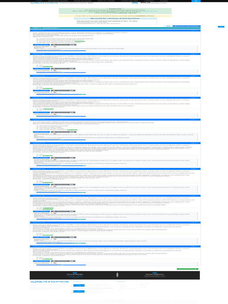 Expert Veri Ed, Online, Free.: Microsoft AZ-104 Exam Actual Questions | PDF | Active Directory ...
