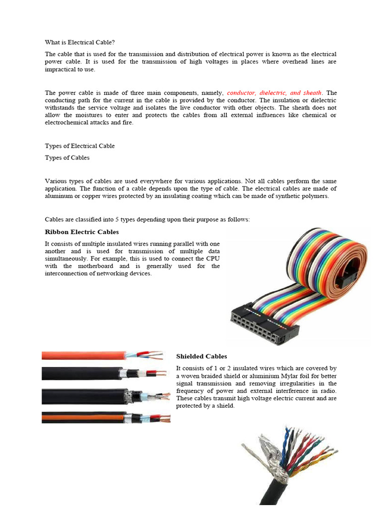 Cable | PDF | Insulator (Electricity) | Hdmi