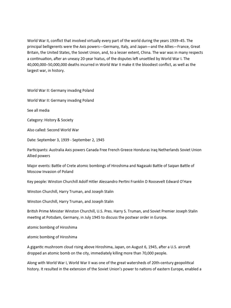 World War II | PDF | Division (Military) | World War II