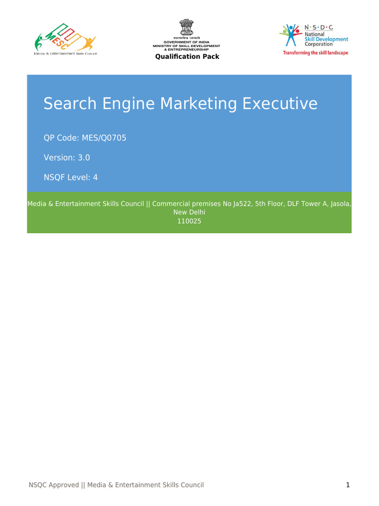 MES Q0705 v3.0 Eng | PDF | Search Engine Marketing | Occupational Safety And Health