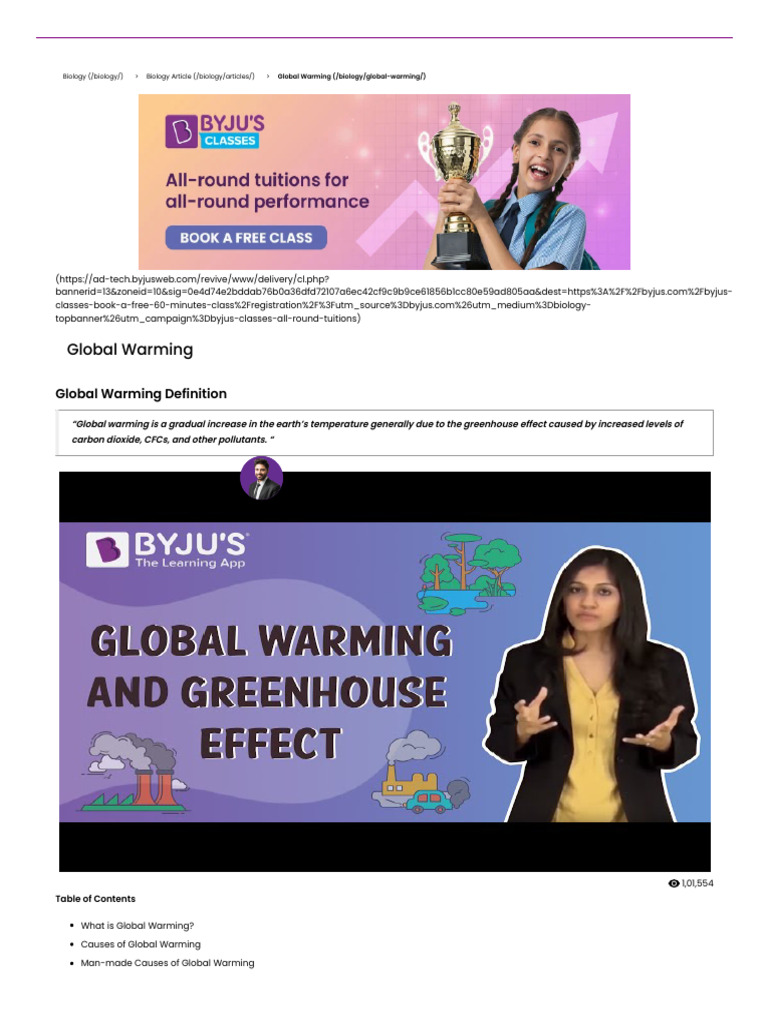 What Is Global Warming - Definition, Causes & Effects | PDF | Climate ...