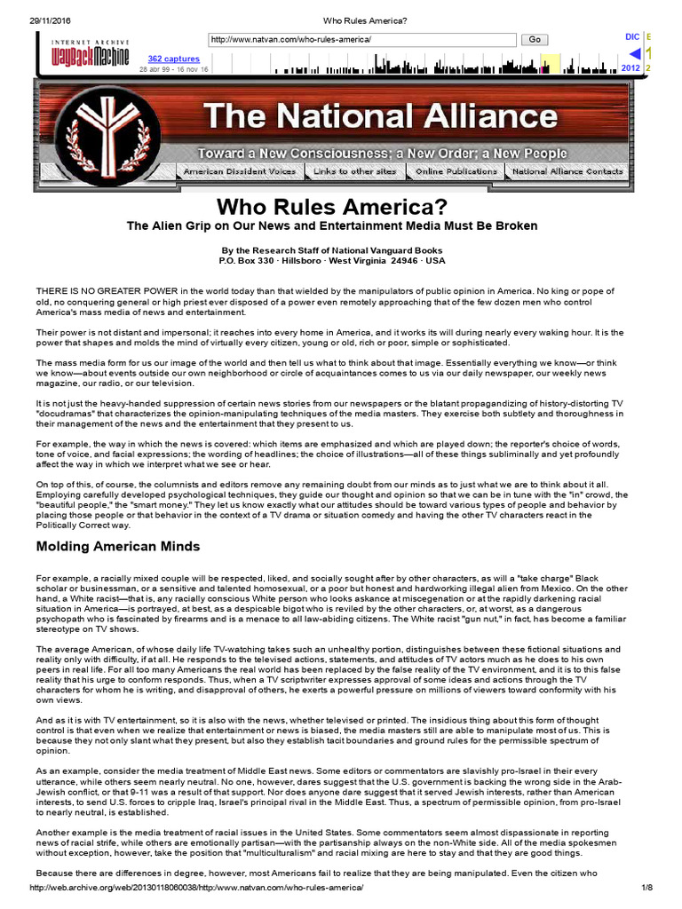 Who Rules America | PDF | American Broadcasting Company | Newspapers