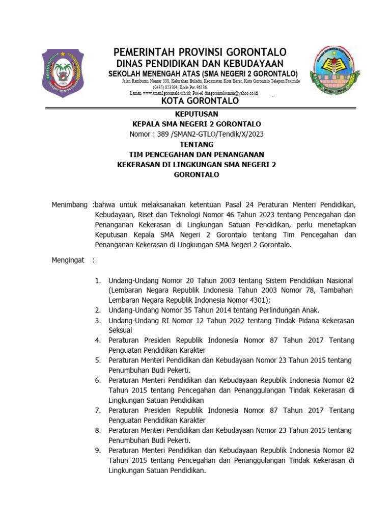 SK TPPK SMAN 2 Gtlo 2023 | PDF