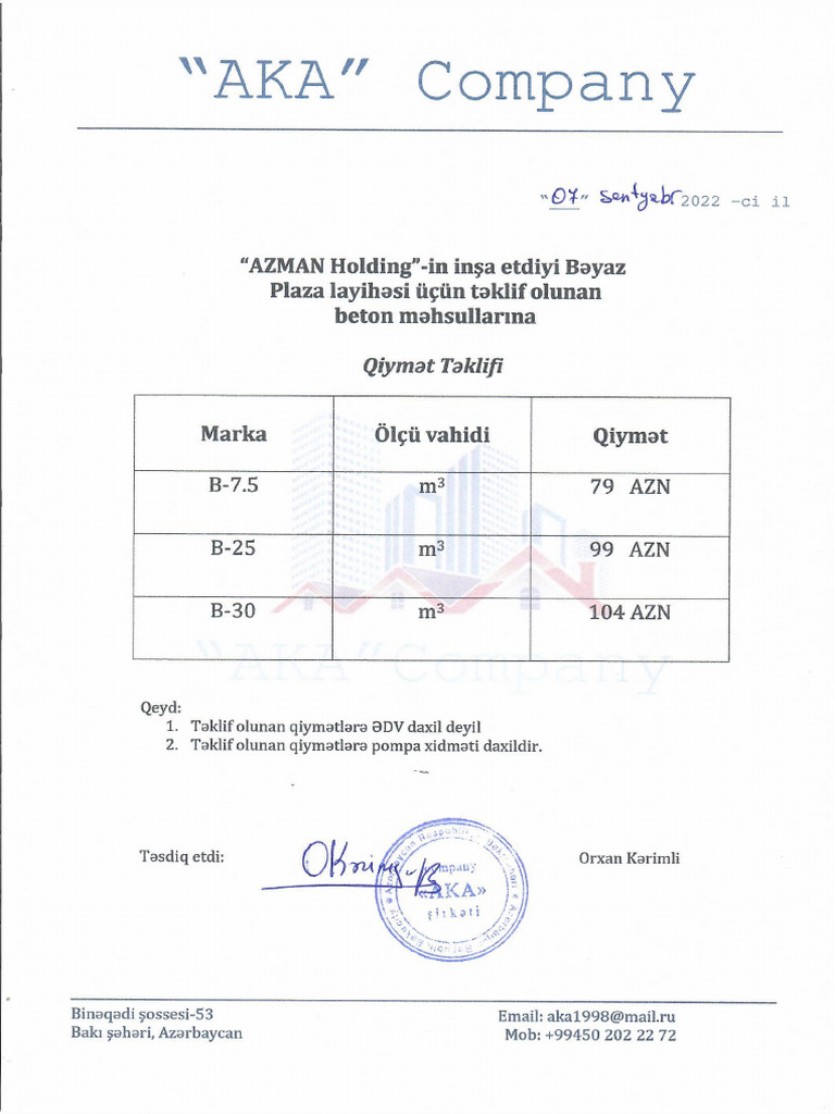 AZMAN Holding Beton AKA | PDF