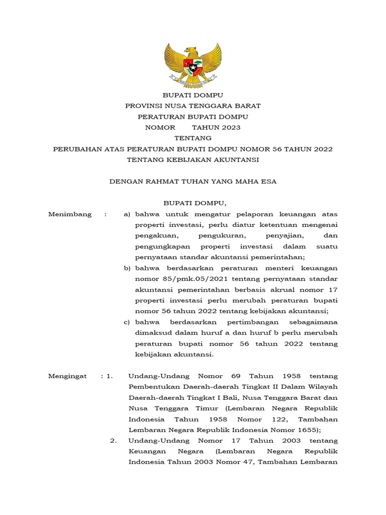 Draf Perbup Perubahan Kebijakan Akuntansi | PDF | Pengelolaan Keuangan ...