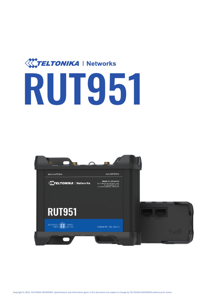 Rut951 Datasheet 2023 v10 | PDF | Port (Computer Networking) | Computer ...