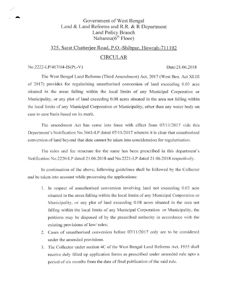 Circular On Guideline of Post Facto Conversion - 1D | PDF