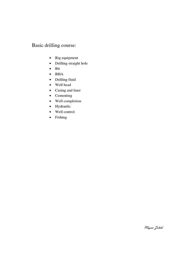 Basic Drilling Course | PDF
