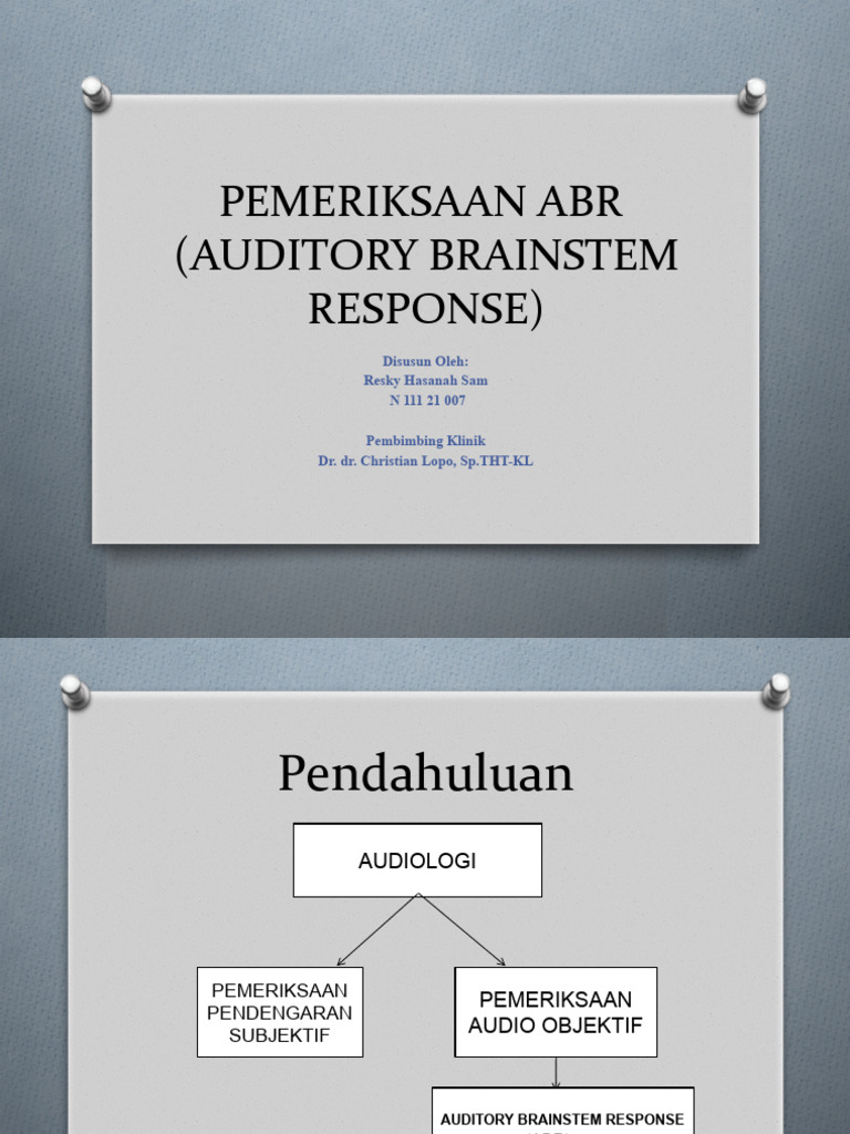 Pemeriksaan Abr (Auditory Brainstem Response) | PDF