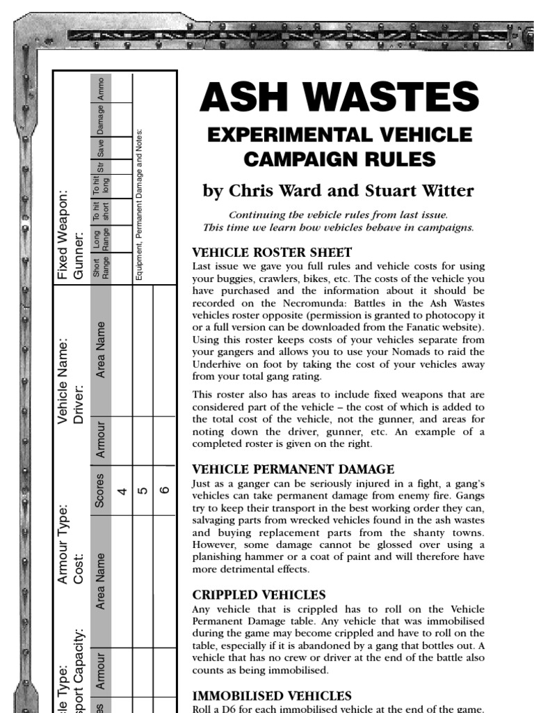 Necromunda #5 - Ash Wastes | PDF | Wound | Vehicles