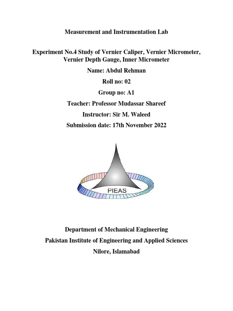 Lab No 4 | PDF | Metrology | Tools