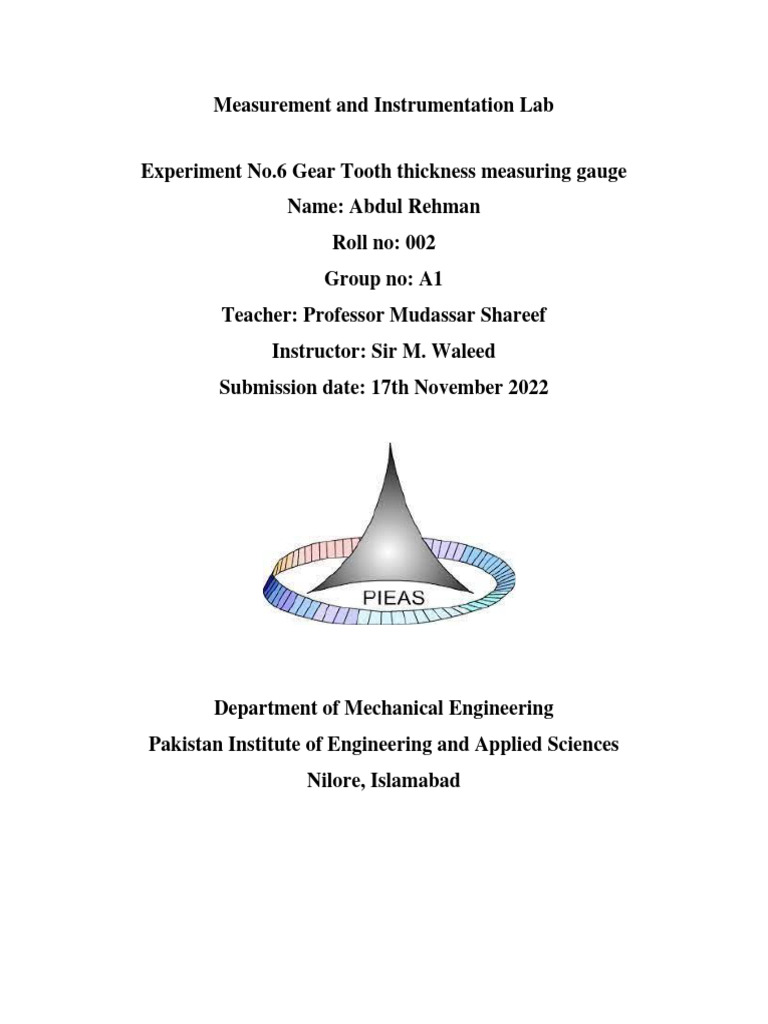 Lab No 6 | PDF | Gear | Mechanical Engineering
