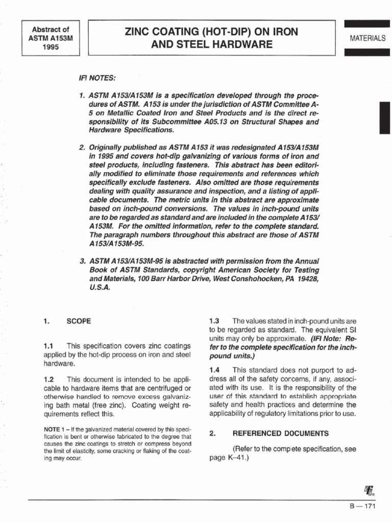 Abstract of ASTM A153M 1995 | PDF | Galvanization | Metals