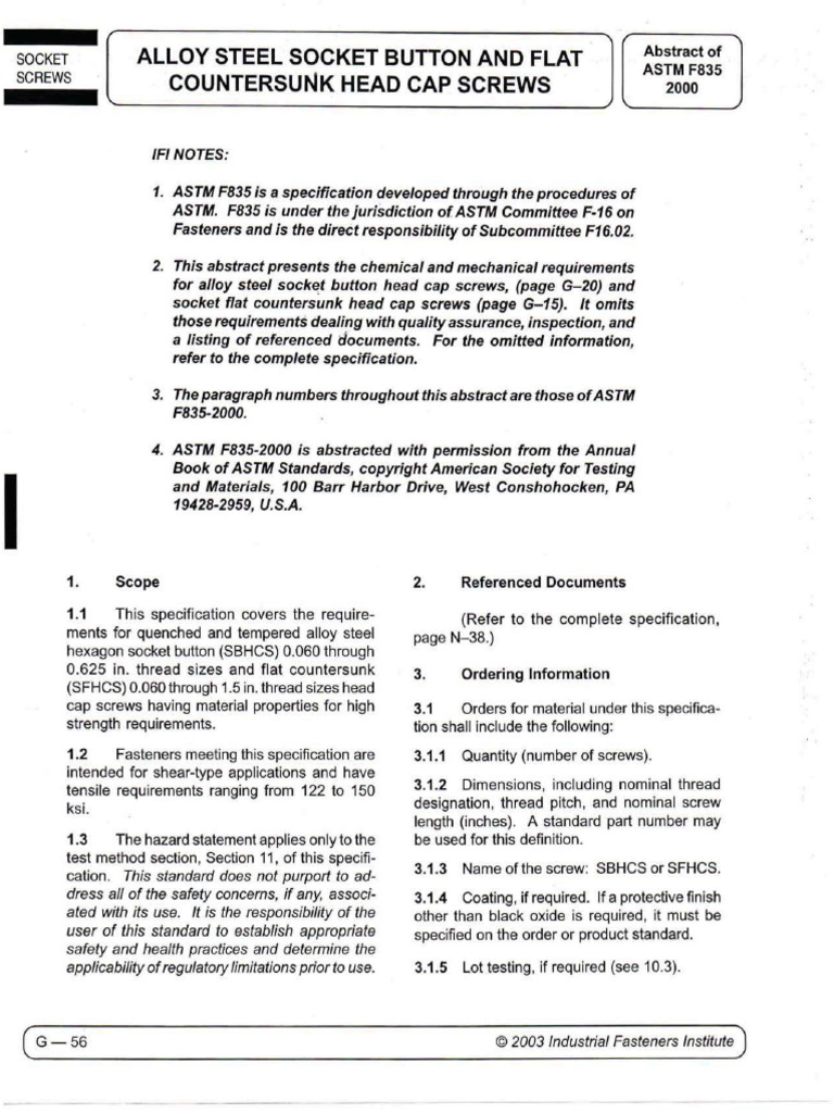 Abstract of ASTM F835 2000 | PDF | Screw | Ultimate Tensile Strength