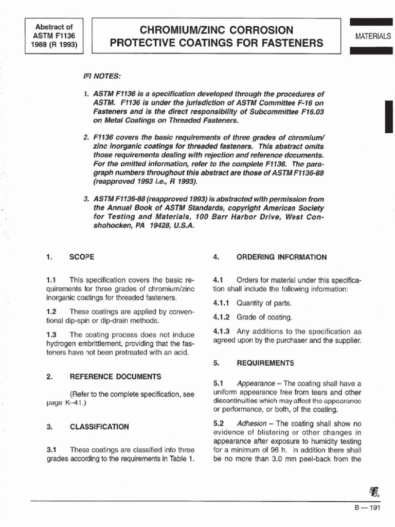 Abstract of ASTM F1136 1993 | PDF | Screw | Secondary Sector Of The Economy