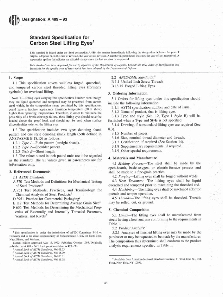 Astm A489 1993 | Download Free PDF | Building Materials | Materials