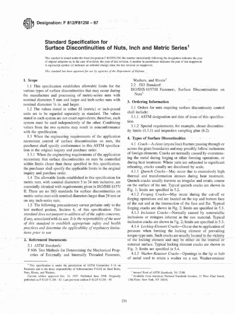 Astm F812 F812M 1997 | PDF