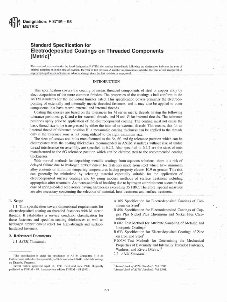Astm F871M 1998 | PDF