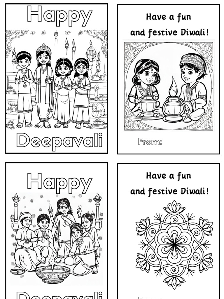Deepavali Colouring Worksheet - 20231103 - 140600 - 0000 | PDF
