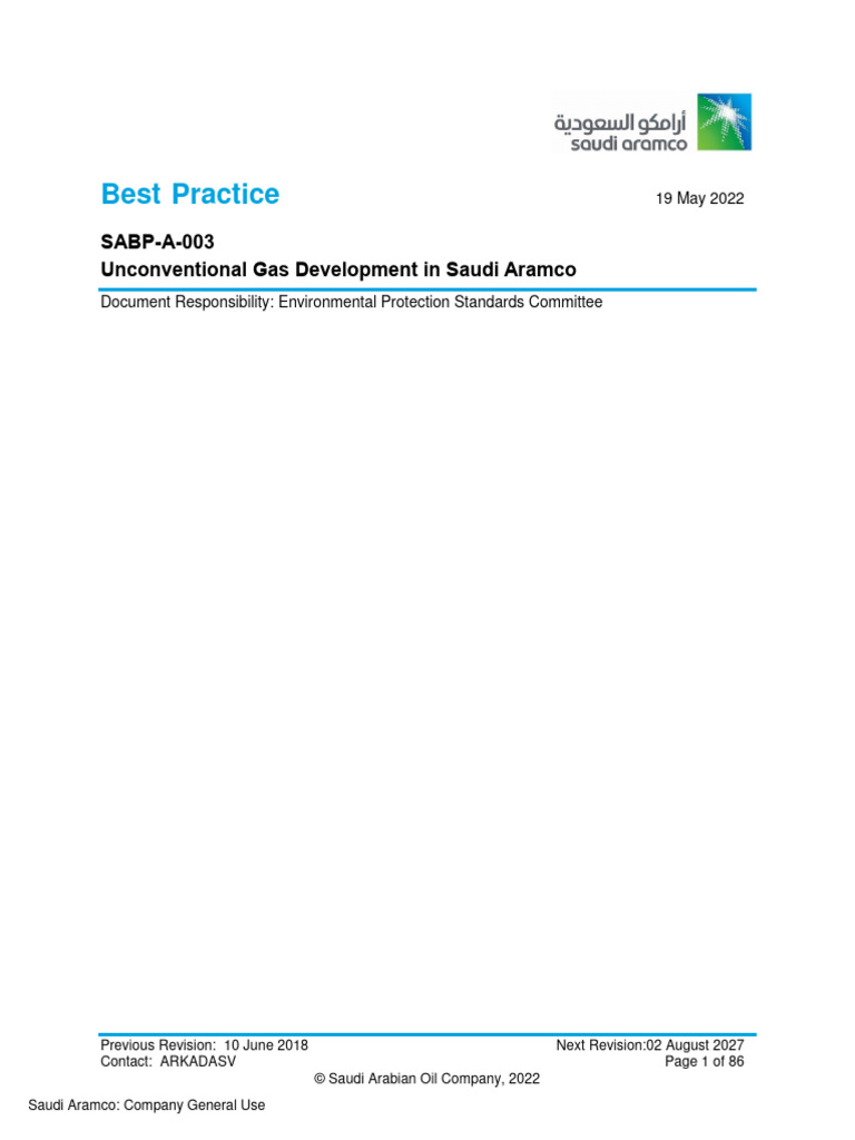 Sabp A 003 | PDF | Environmental Impact Assessment | Oil Well