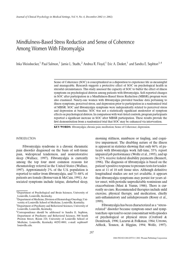 Mindfulness and Fibro Mialgia | PDF | Fibromyalgia | Stress (Biology)