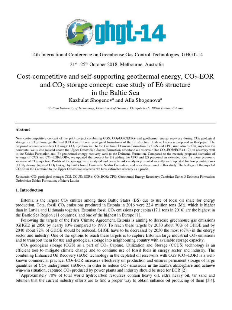 Cost-Competitive and Self-Supporting Geothermal Energy, CO2-EOR and CO2 ...