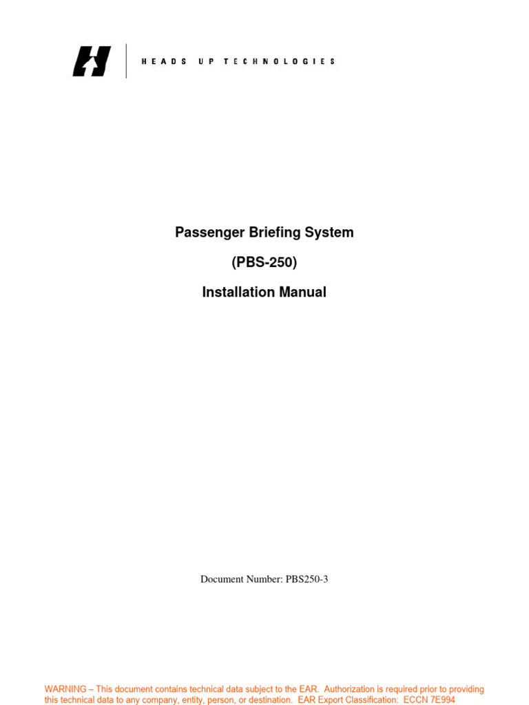 PBS250 Passenger Briefing System Manual | PDF | Computer Engineering ...