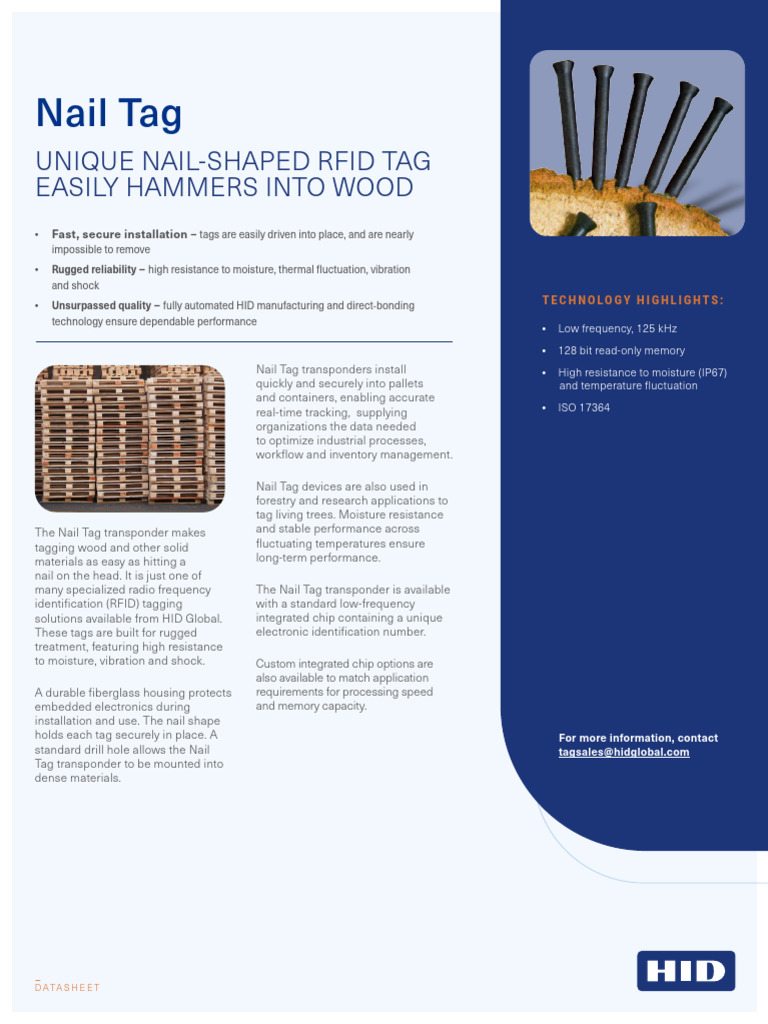 Idt Rfid Il Nail Tag Ds en 0 | PDF | Radio Frequency Identification ...