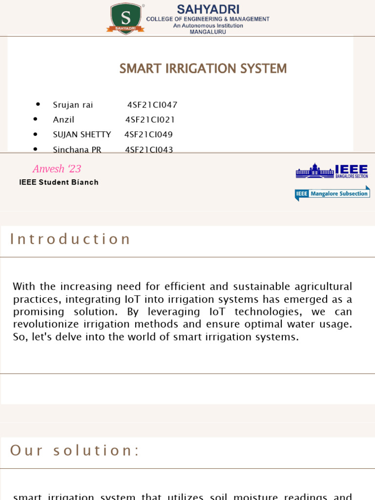 Smart Irrigation System Using IoT | PDF | Internet Of Things | Agriculture