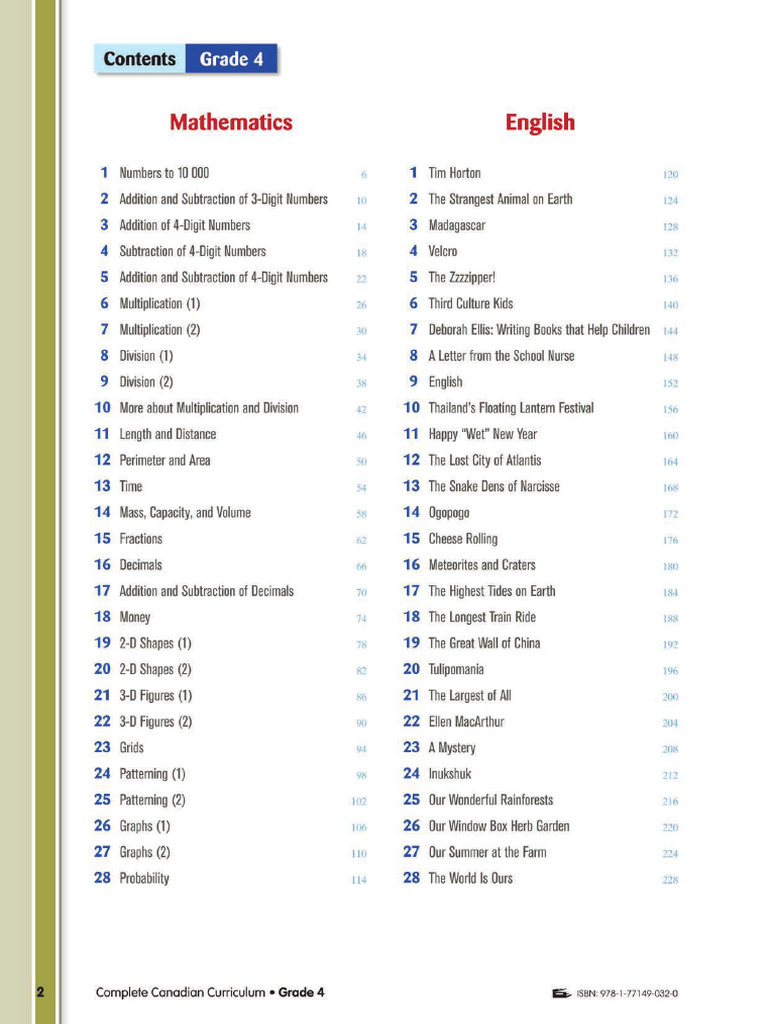 Complete Canadian Curriculum Workbook - Grade 4 | PDF