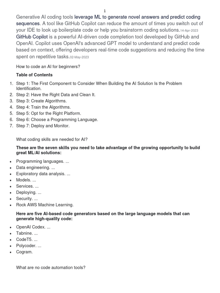 Ai Tools | PDF | Source Code | Computer Programming