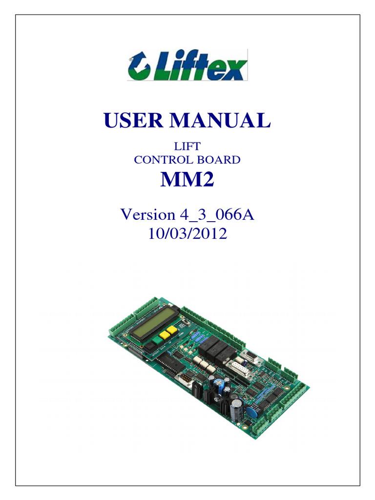 (LIFTEX-EnG) Lift Control Board Manual MM2 (V4!3!066A) Rev.0 | Download Free PDF | Relay ...