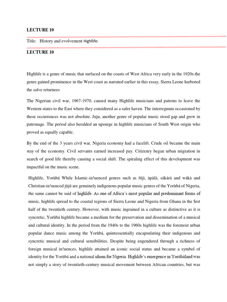 Lecture 10 | PDF | Performing Arts