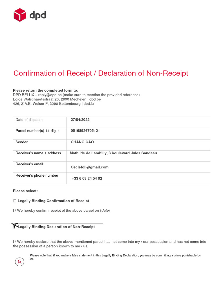 Legally Binding Declaration 2 | PDF