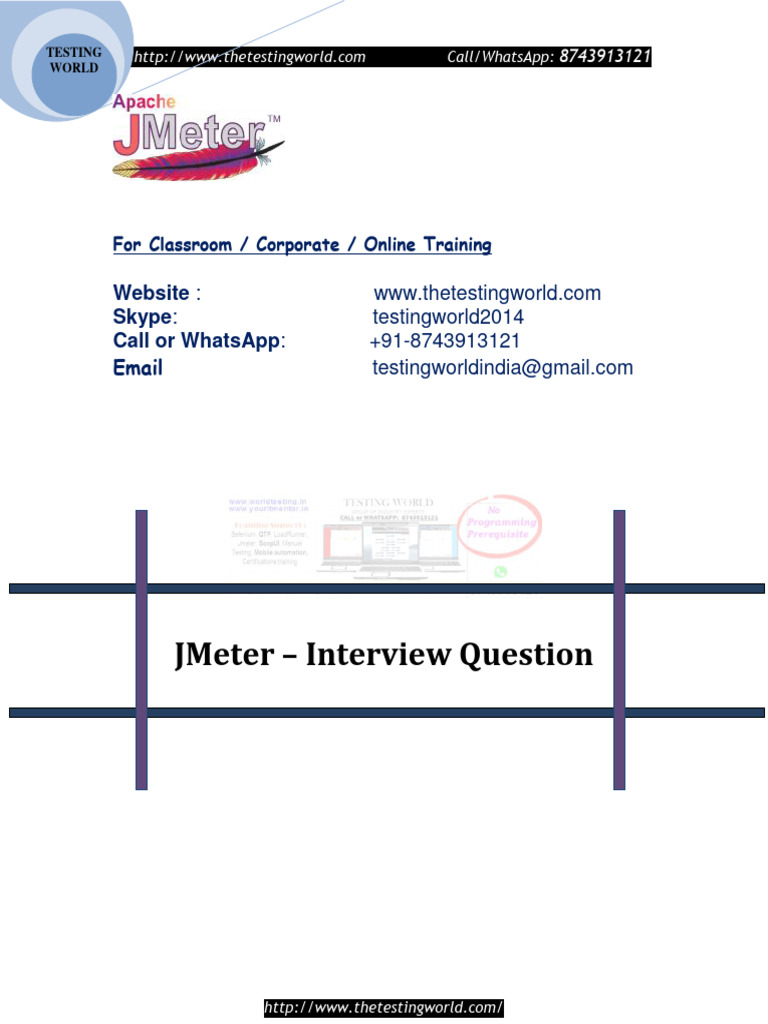 Jmeter Interview Questions Set | PDF | Http Cookie | World Wide Web