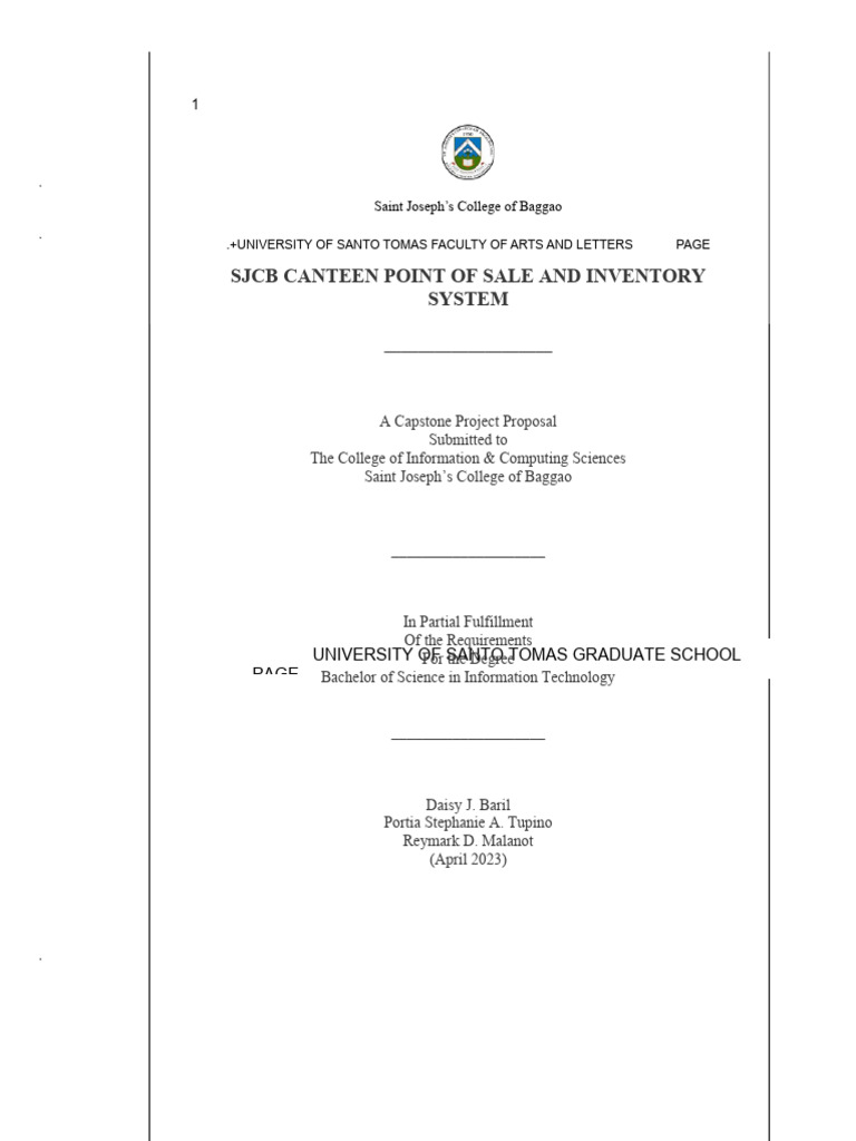 SJCB Canteen Point of Sale and Inventory System Updated | PDF | Point ...