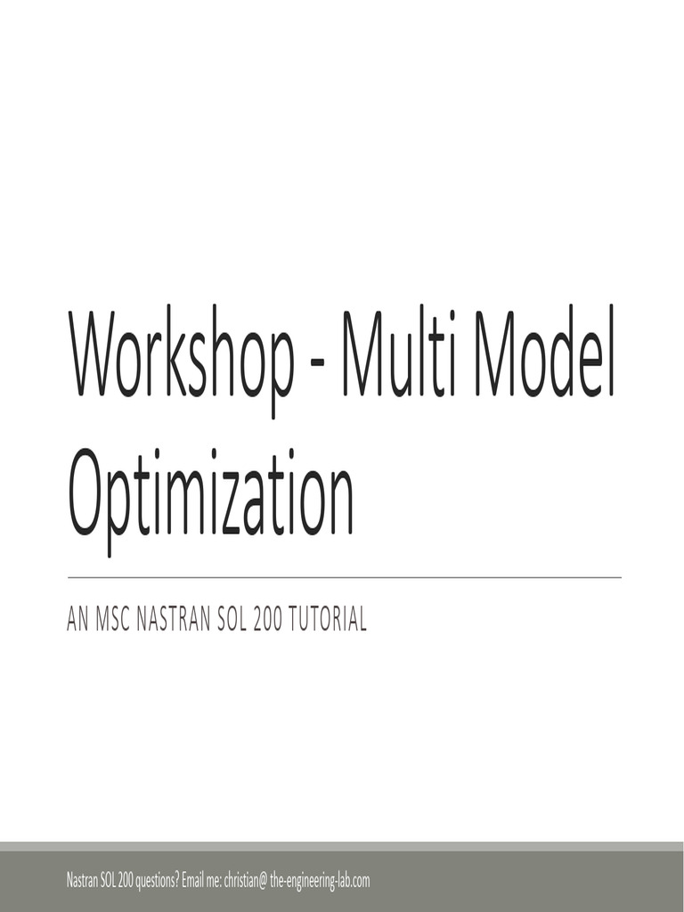 Nastran SOL 200 Multi-Model Optimization Guide | PDF | Mathematical ...