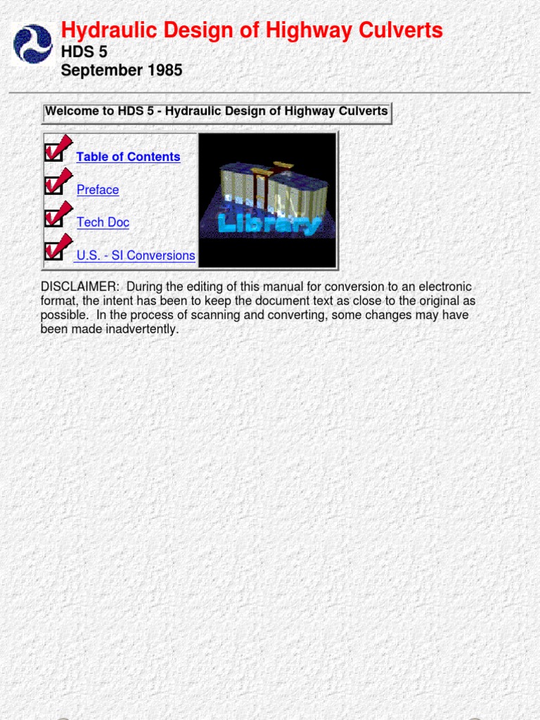 Hydraulic Design of Highway Culverts | Download Free PDF | Flood ...