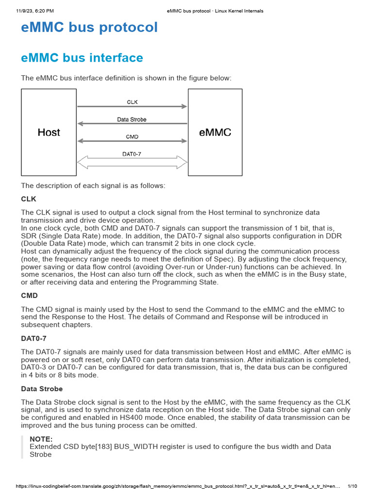 EMMC Bus Protocol Linux Kernel Internals by SSM | PDF | Bit | Computing