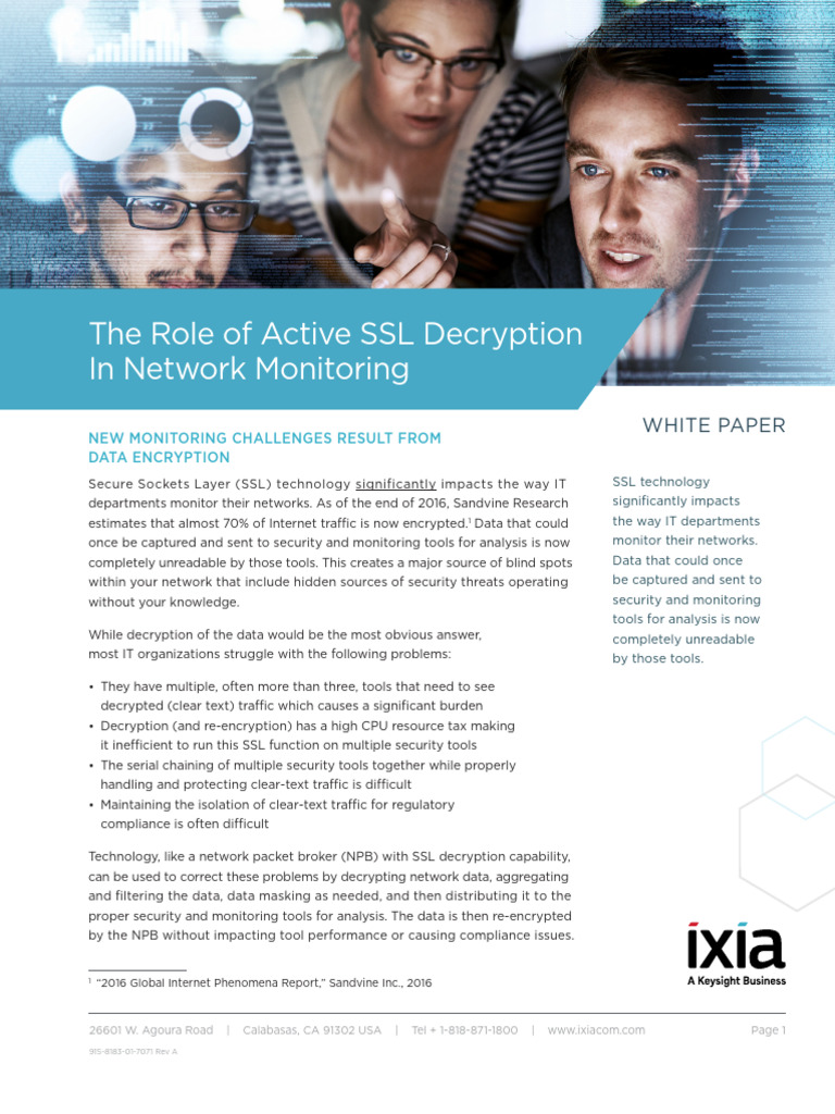 Ixia-SV-WP-Role of Active SSL Decryption | PDF | Transport Layer Security | Encryption